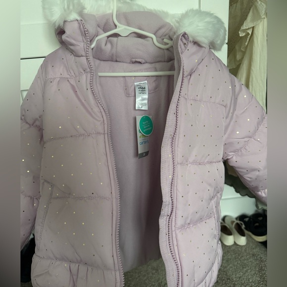 Carter's | Jackets & Coats | Carters Pink Hooded Jacket With White Trim ...
